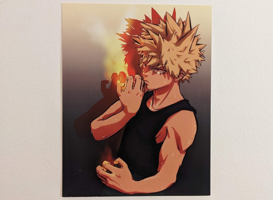 8.5x11 MHA Bakugo Anime Art Print - Etsy