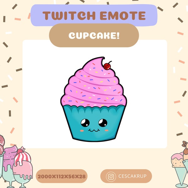 Twitch Cupcake Emote - Etsy