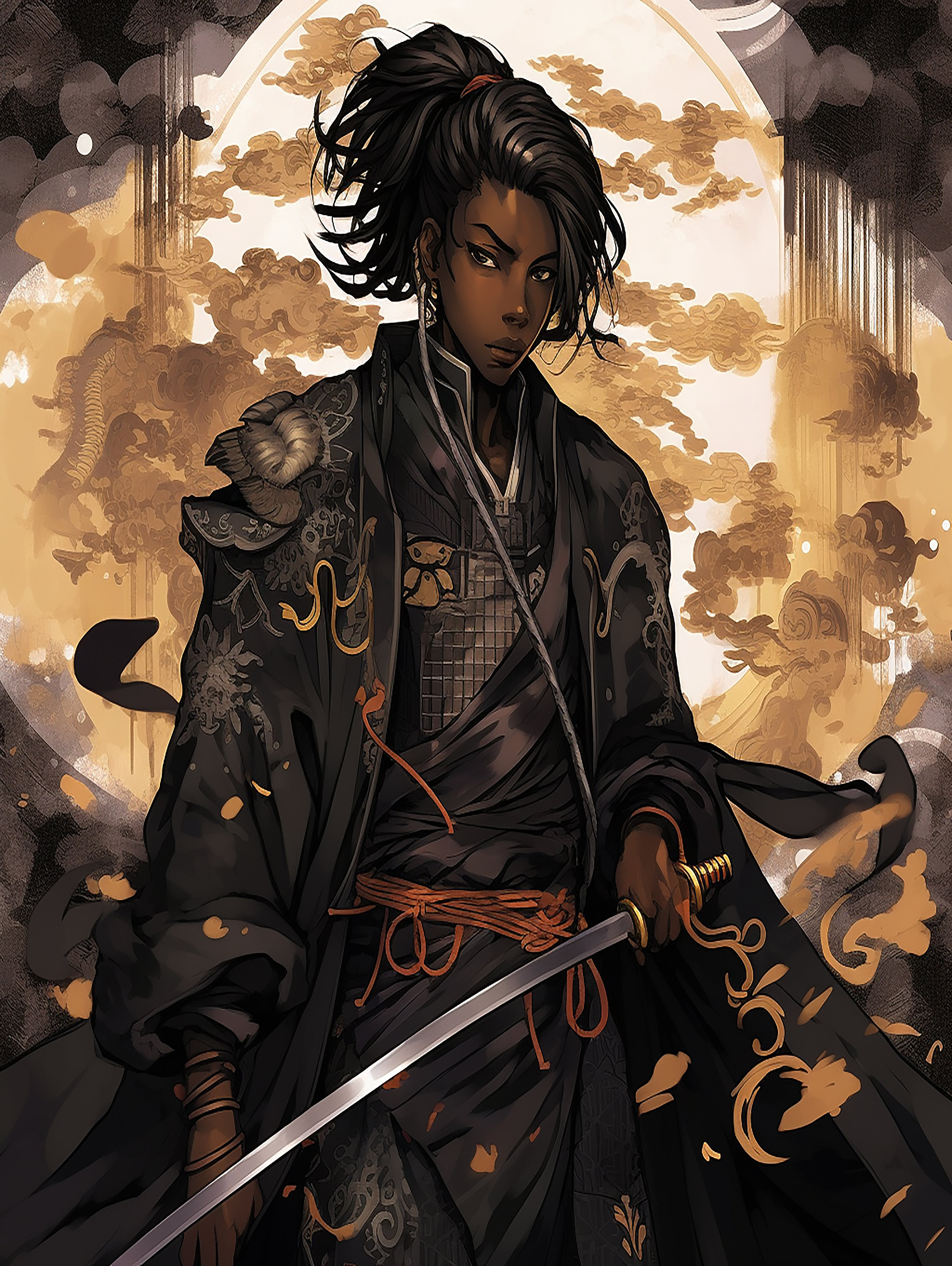 Anime Black Samurai Collection 1 | Art, Tapestry, Manga, Comic, Slayer ...