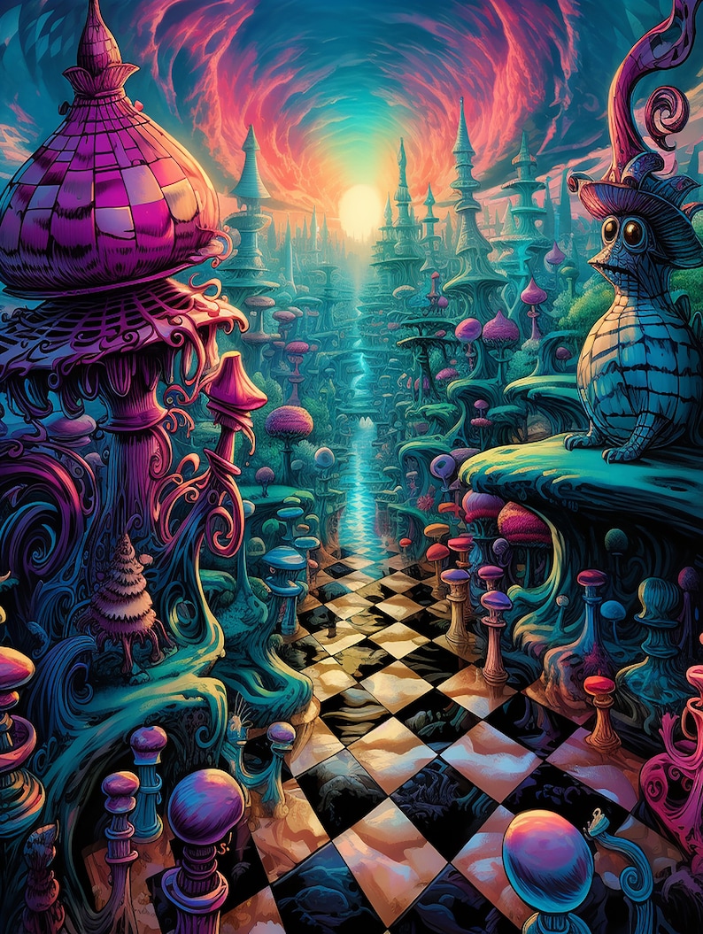 Chasing Rabbits Tapestry Collection Art Alice In Wonderland