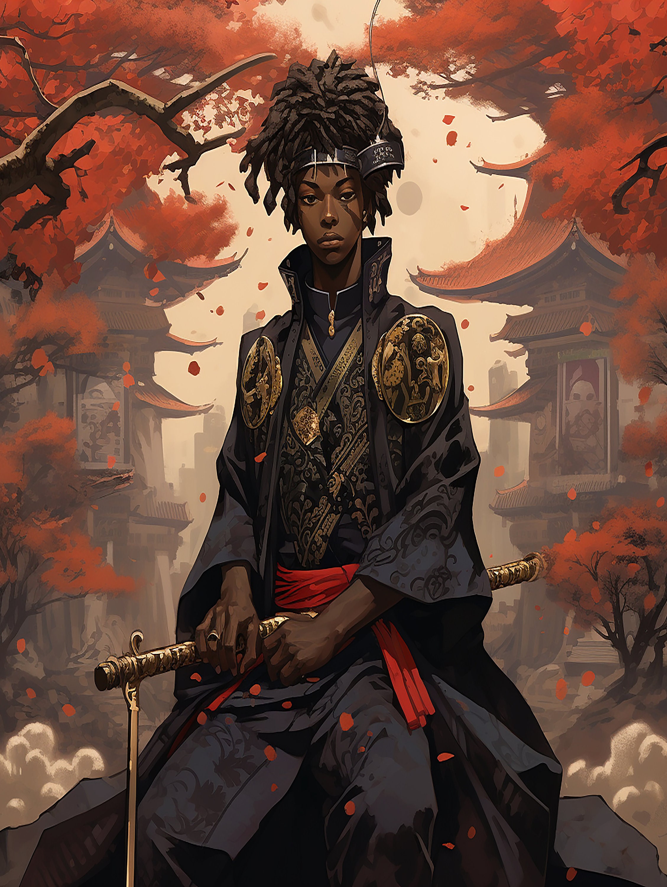 Anime Black Samurai Collection 1 | Art, Tapestry, Manga, Comic, Slayer ...