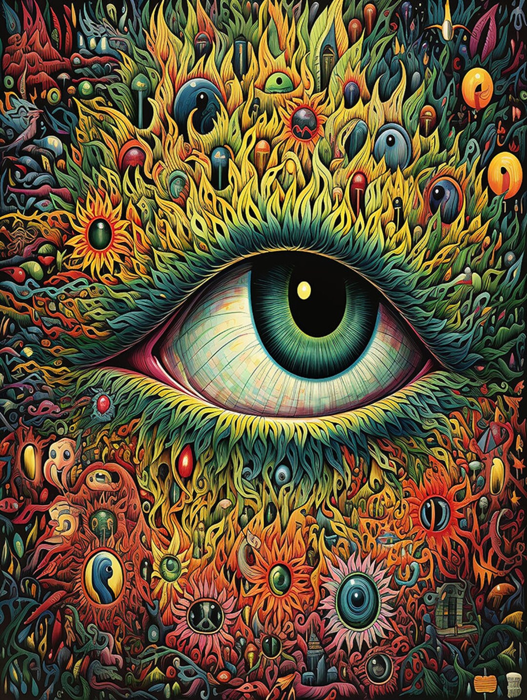 DMT Magic Eye Puzzle Art Tapestry - Colorful, Surreal, Abstract, Trippy ...