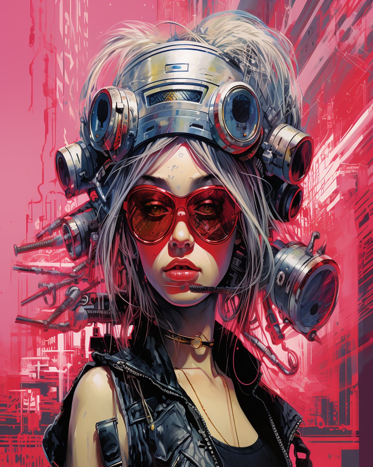 Cyberpunk Rose Colored Glasses Headset Art Design Print - Etsy