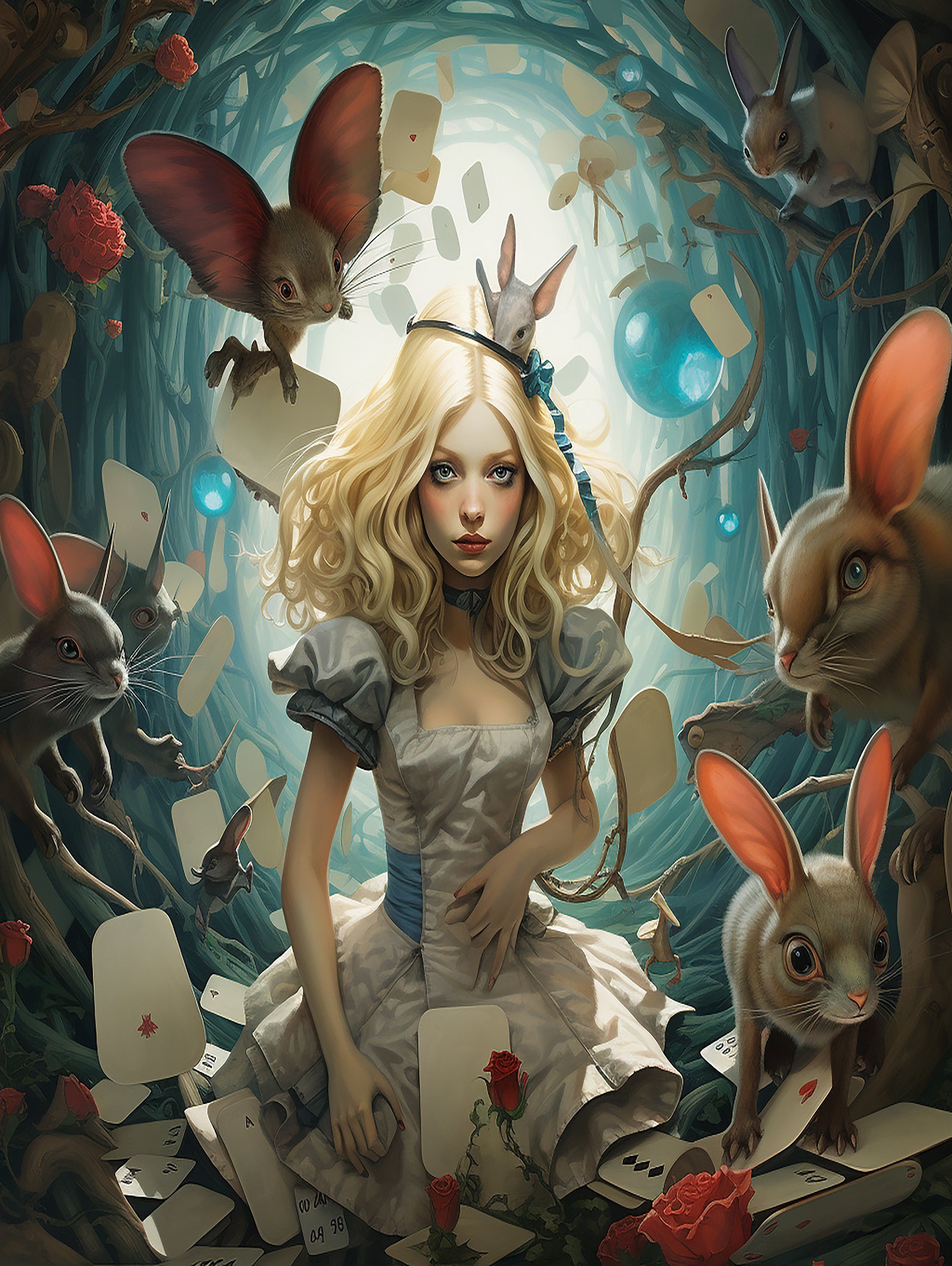 Chasing Rabbits Tapestry Collection Art Alice In Wonderland