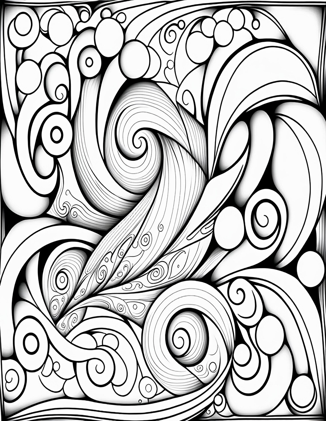 Abstract Trippy Individual Coloring Pages | DIY, Printable, US Letter ...