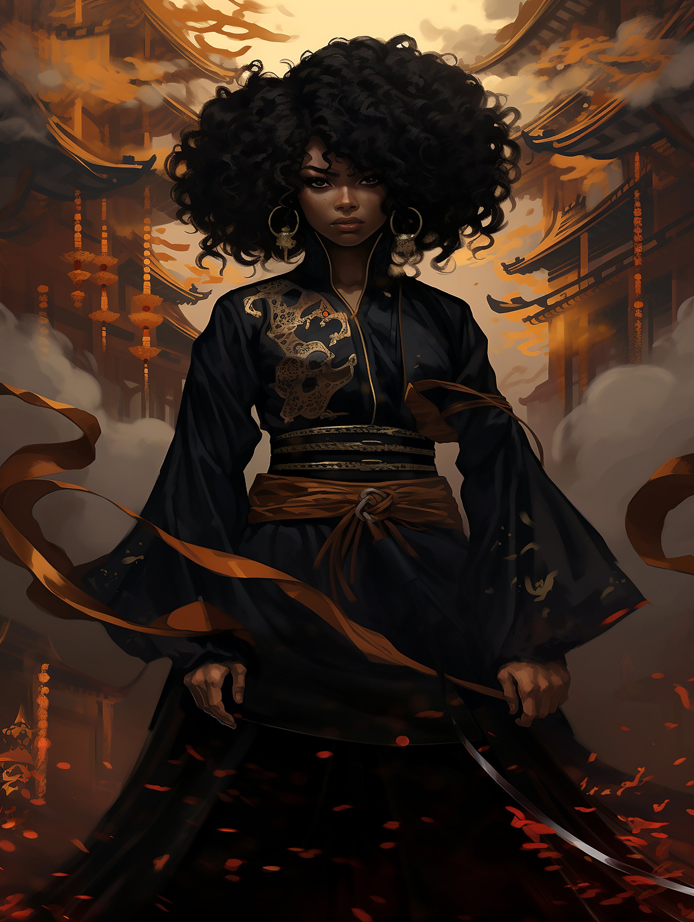Anime Black Samurai Collection 1 | Art, Tapestry, Manga, Comic, Slayer ...