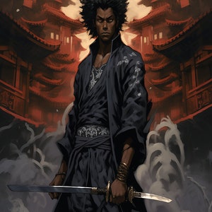 Anime Black Samurai Collection 1 | Art, Tapestry, Manga, Comic, Slayer ...