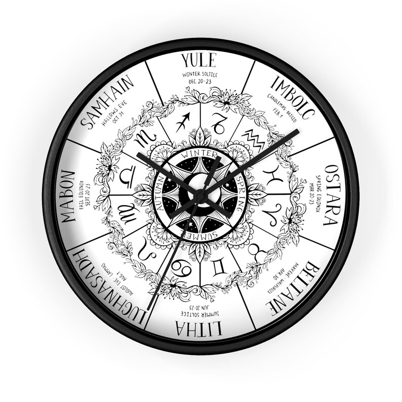 Witches Wheel of the Year 10 Inch Wall Clock, Sabbat Wheel Neopagan ...
