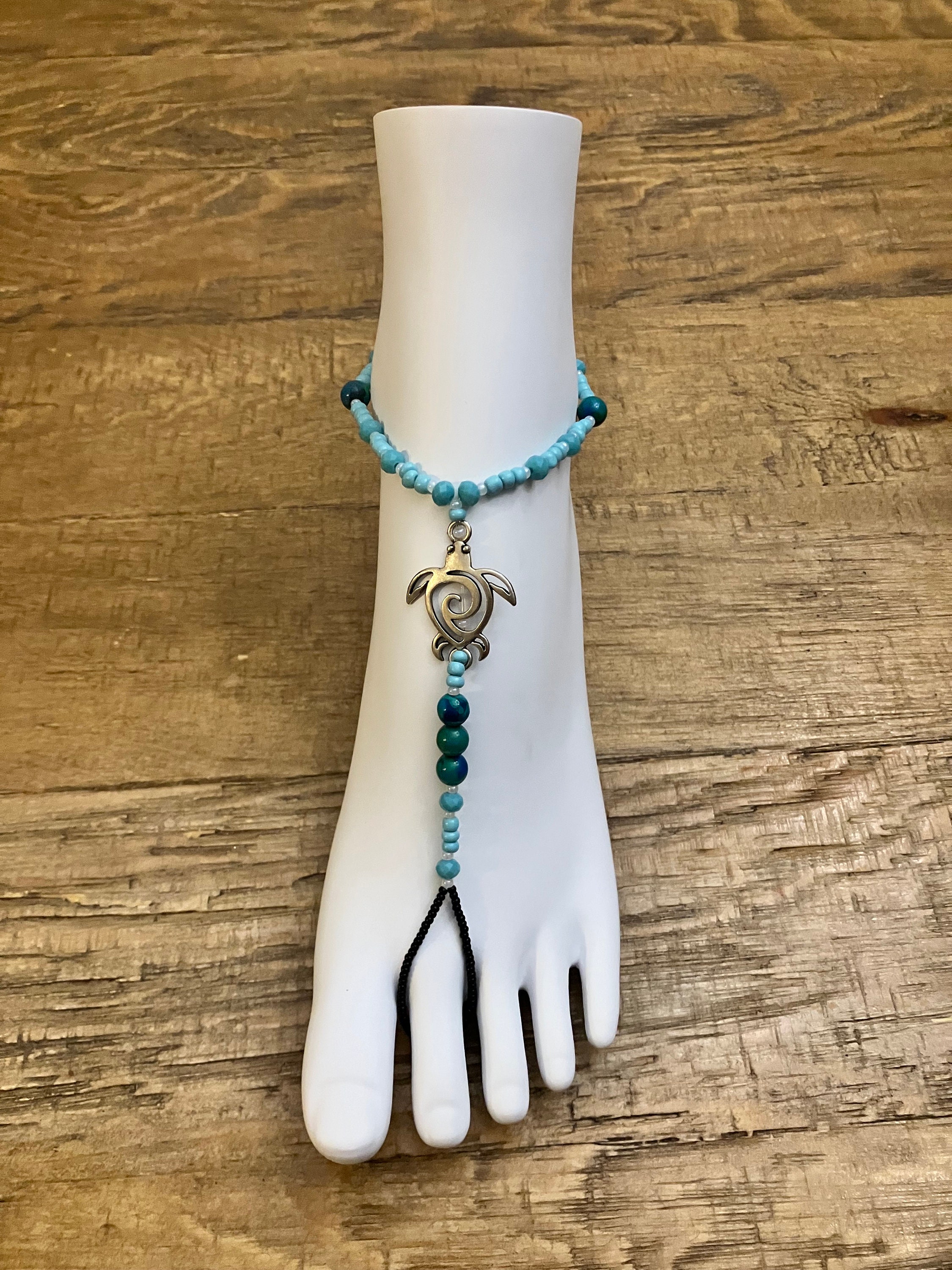 Turquoise Turtle Barefoot Sandal - Etsy