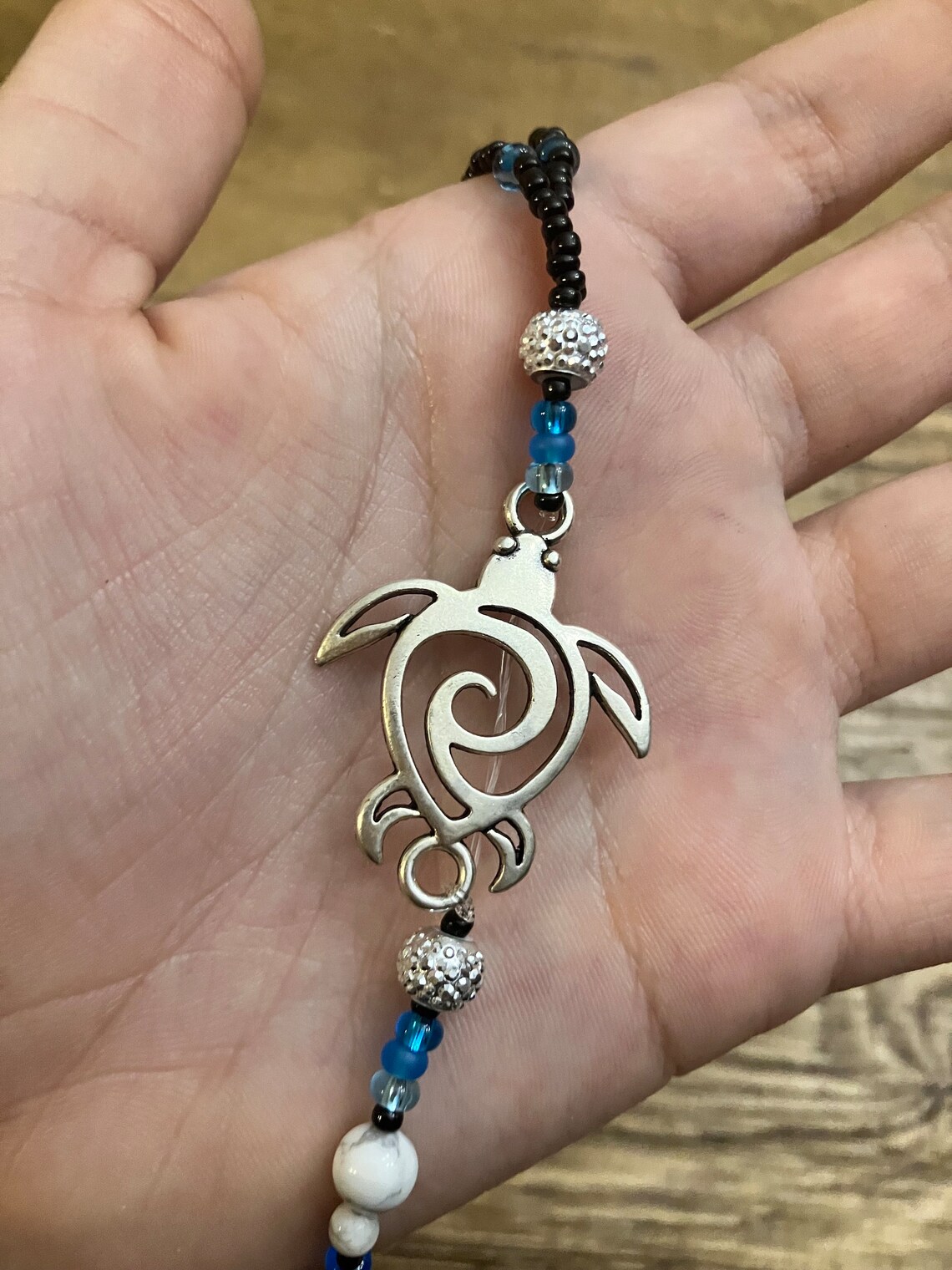 Black and Blue Turtle Barefoot Sandal - Etsy