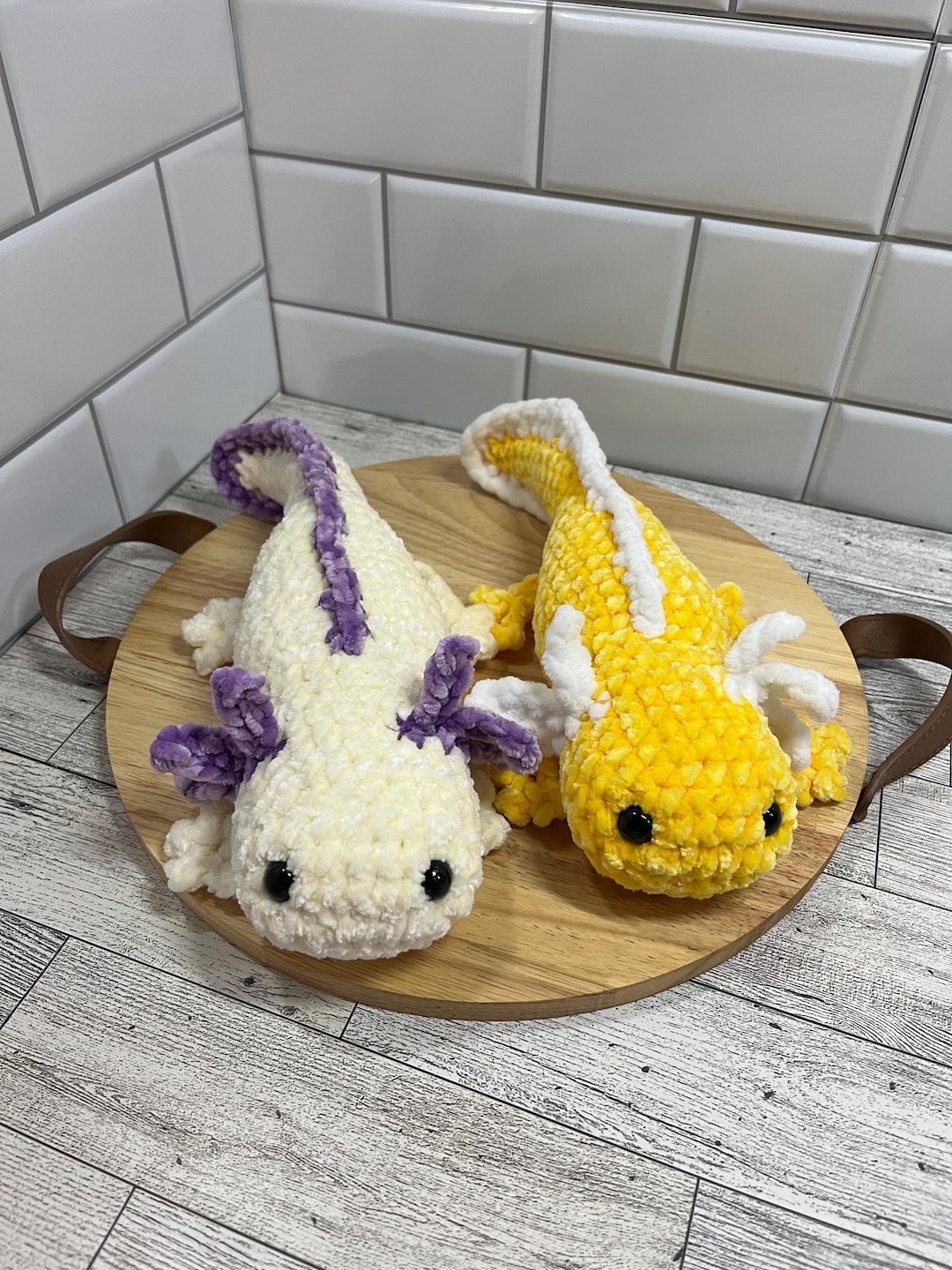 Handmade Crochet Axolotl Plushie: Chunky Yarn Stuffed Animal - Etsy