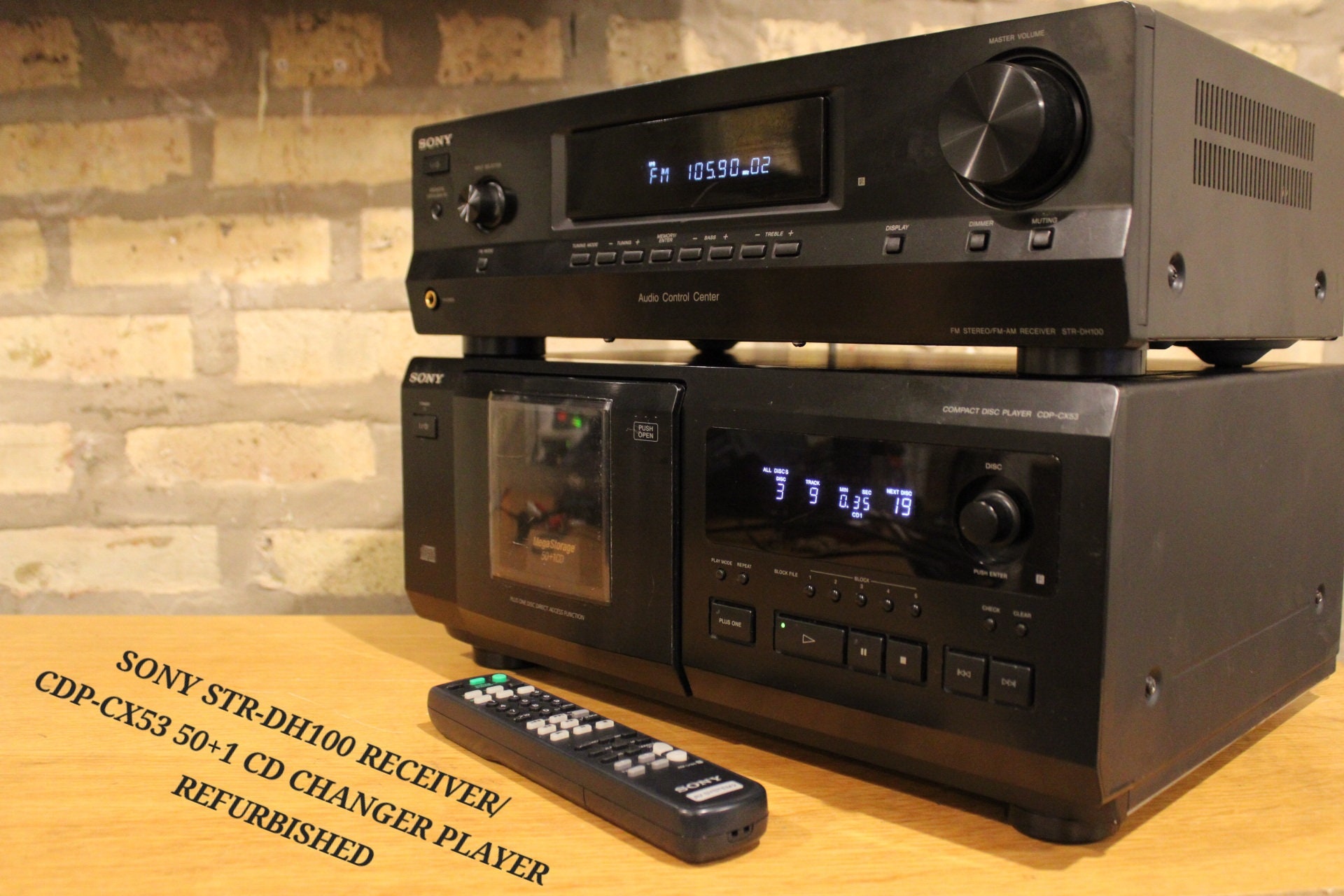 Sony Stereo Components System 50 Cd Changer/ Powerful Receiver W/ Remot ...
