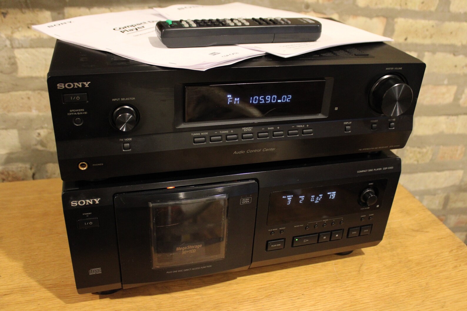 Sony Stereo Components System 50 Cd Changer/ Powerful Receiver W/ Remot ...