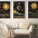 Destiny Moon&sun Tarot Art Set of 3, Astrology Print, Moon Poster, Sun ...