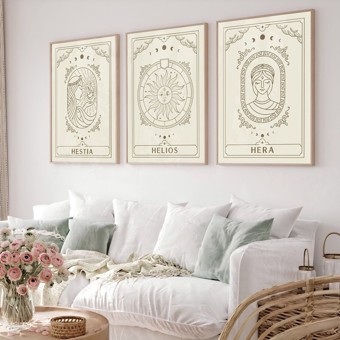 Mythological Greek Goddesses Poster Set of 3, Helios, Hera and Hestia ...