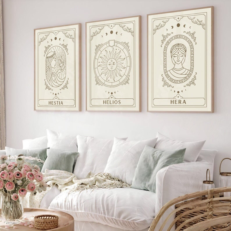 Mythological Greek Goddesses Poster Set of 3, Helios, Hera and Hestia ...