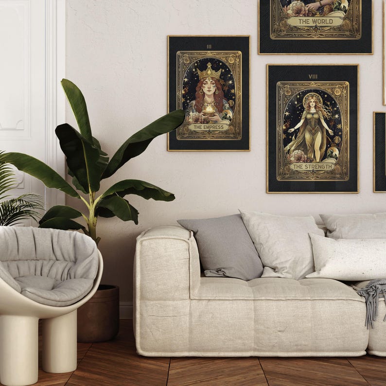 Set of 3 Printable Tarot Card Prints, Celestial, Tarot Card Poster ...