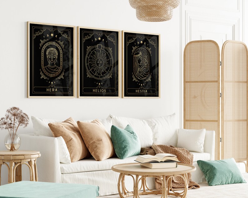 Mythological Greek Goddesses Poster Set of 3, Helios, Hera and Hestia ...