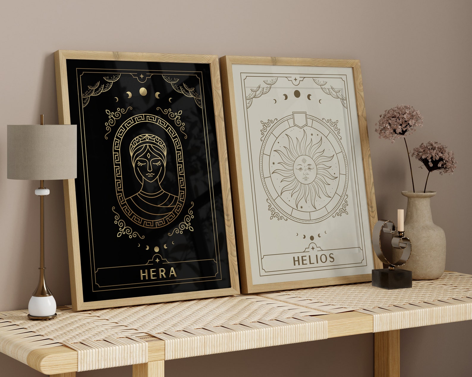 Mythological Greek Goddesses Poster Set of 3, Helios, Hera and Hestia ...
