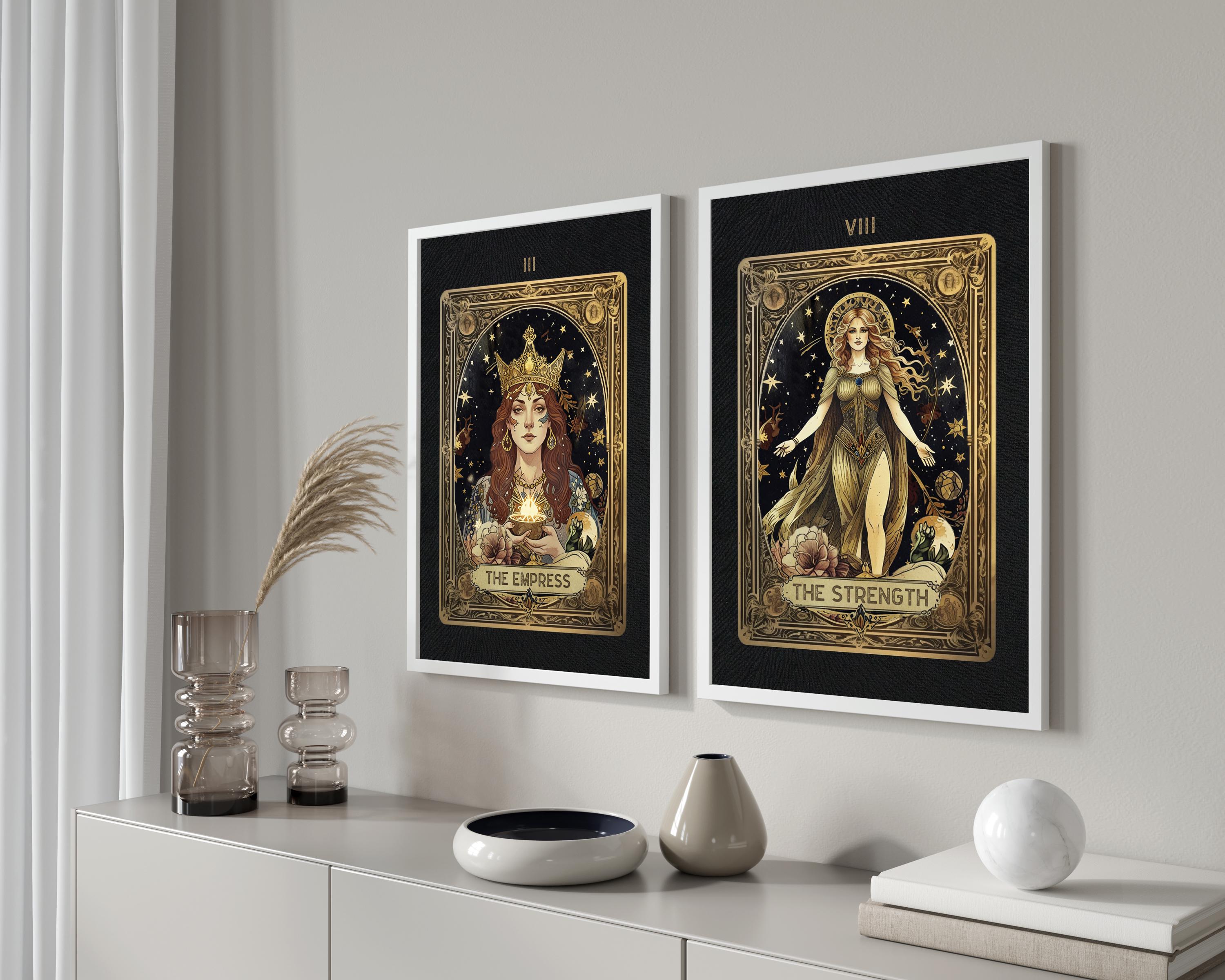 Set of 3 Printable Tarot Card Prints, Celestial, Tarot Card Poster ...