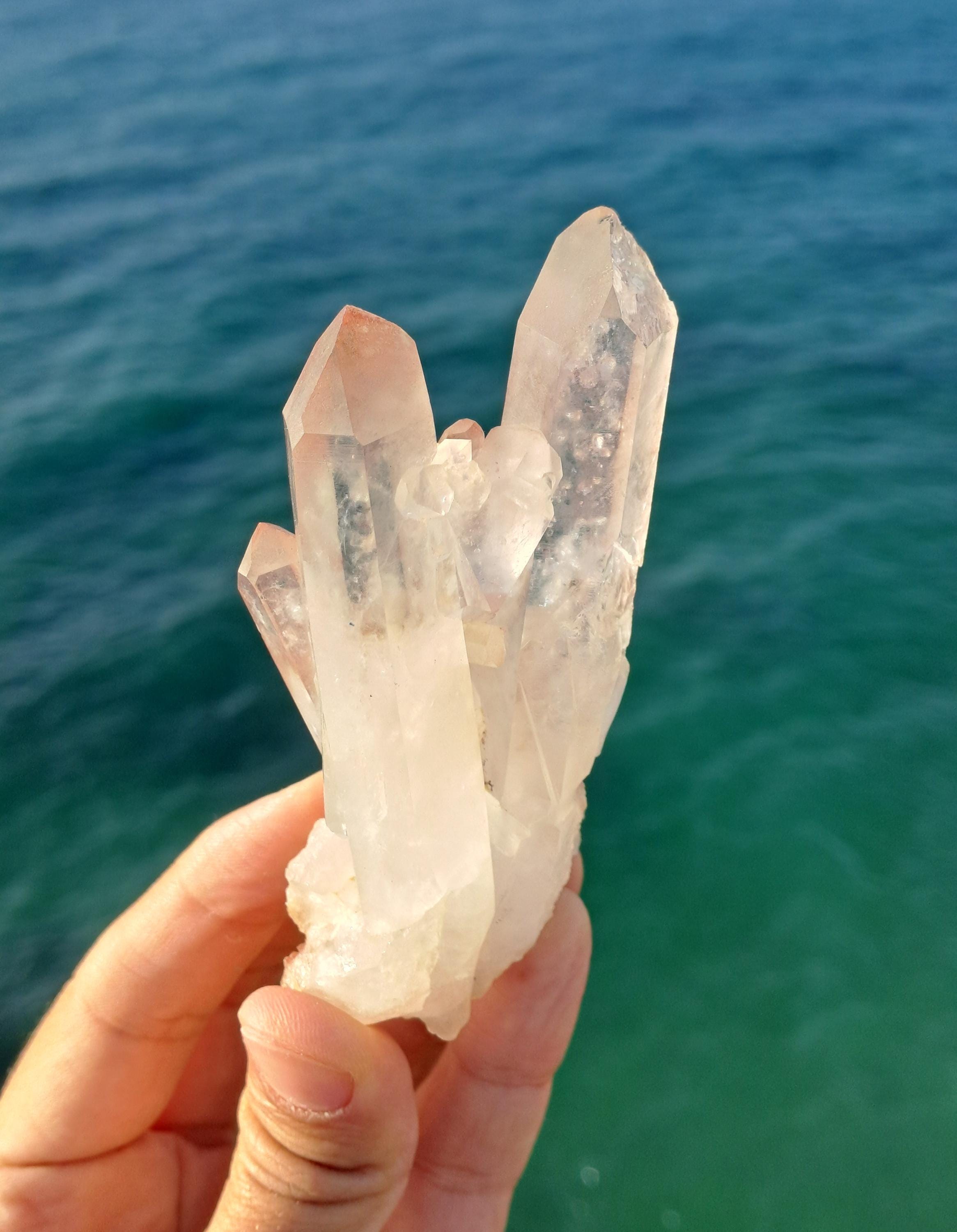 Himalayan Samadhi Pink Quartz Cluster Crystal W\ Future Time Link ...