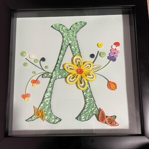 Custom Quilled Monogram, Framed Letter | Personalized Quilling Initial ...