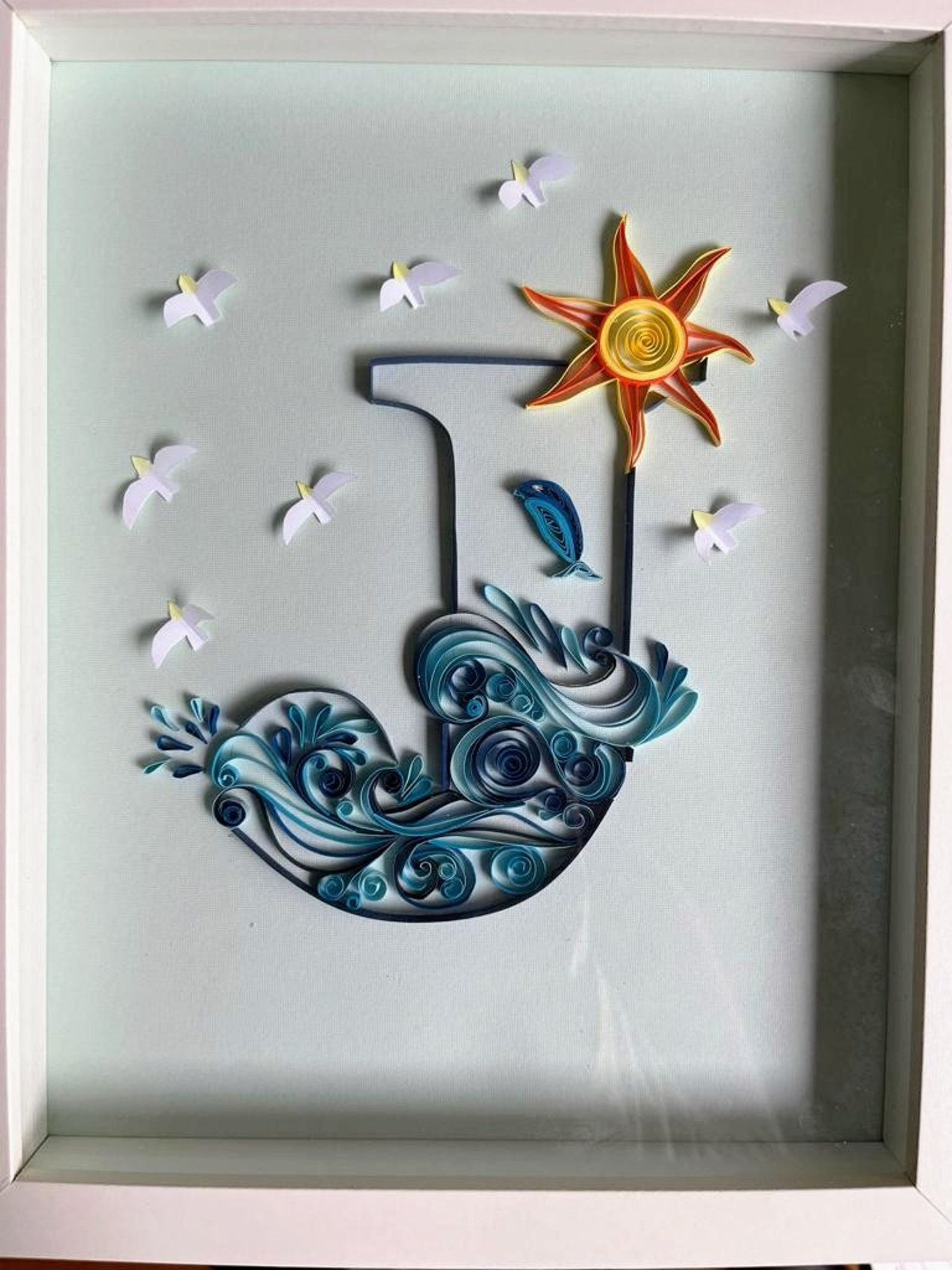 Custom Quilled Monogram, Framed Letter | Personalized Quilling Initial ...