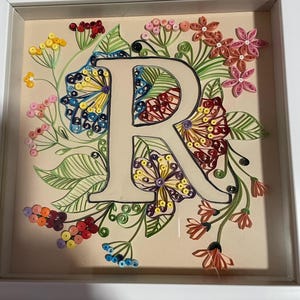 Custom Quilled Monogram, Framed Letter | Personalized Quilling Initial ...