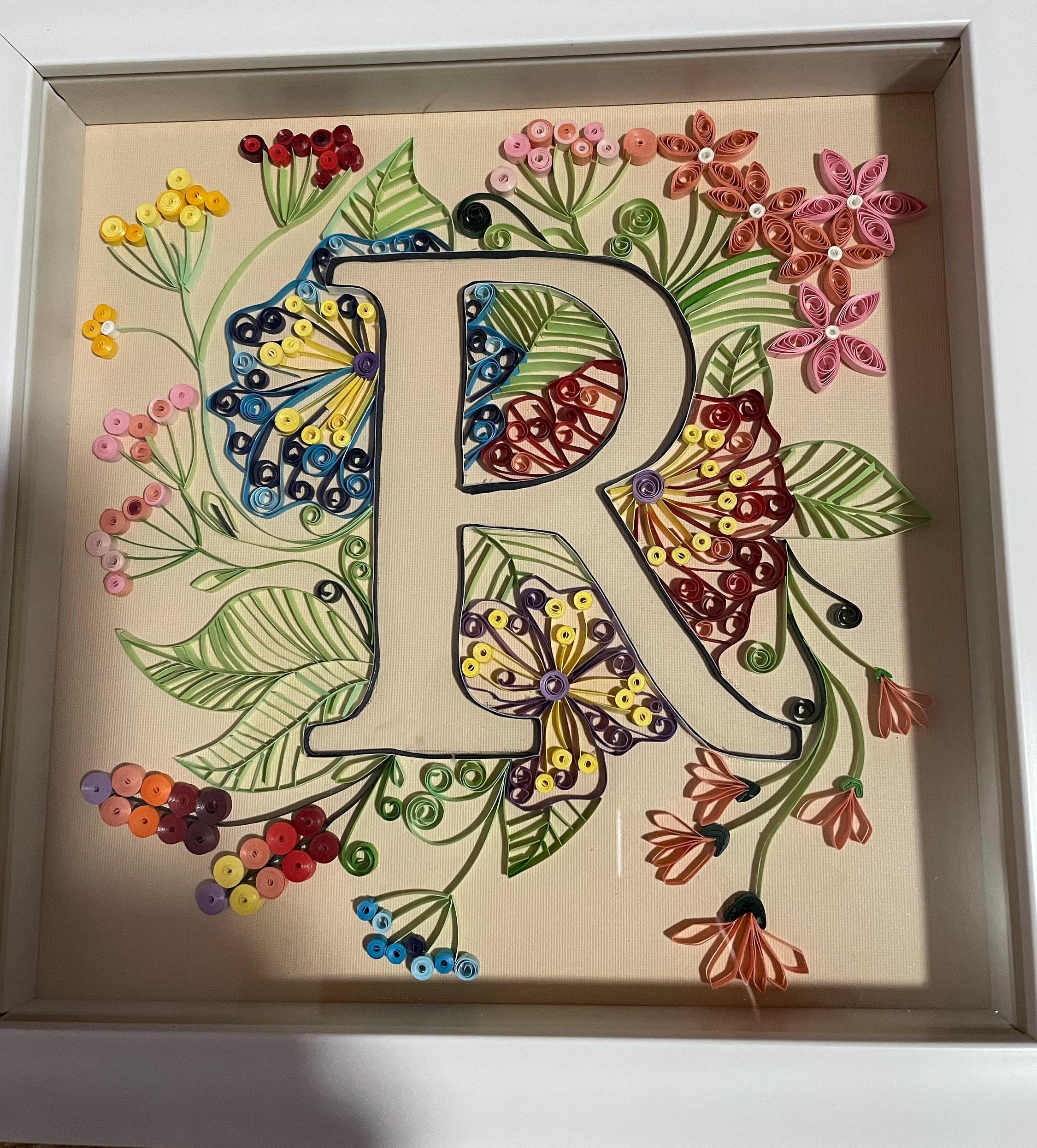 Custom Quilled Monogram, Framed Letter | Personalized Quilling Initial ...