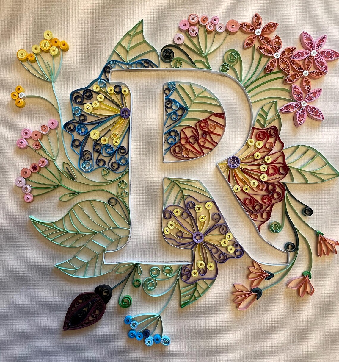 Custom Quilled Monogram, Framed Letter | Personalized Quilling Initial ...