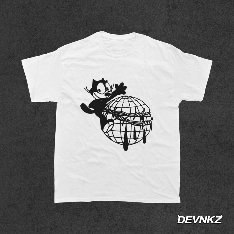 Felix the Cat Barbed Wire T-shirt, Vintage Cartoon T-shirt - Etsy