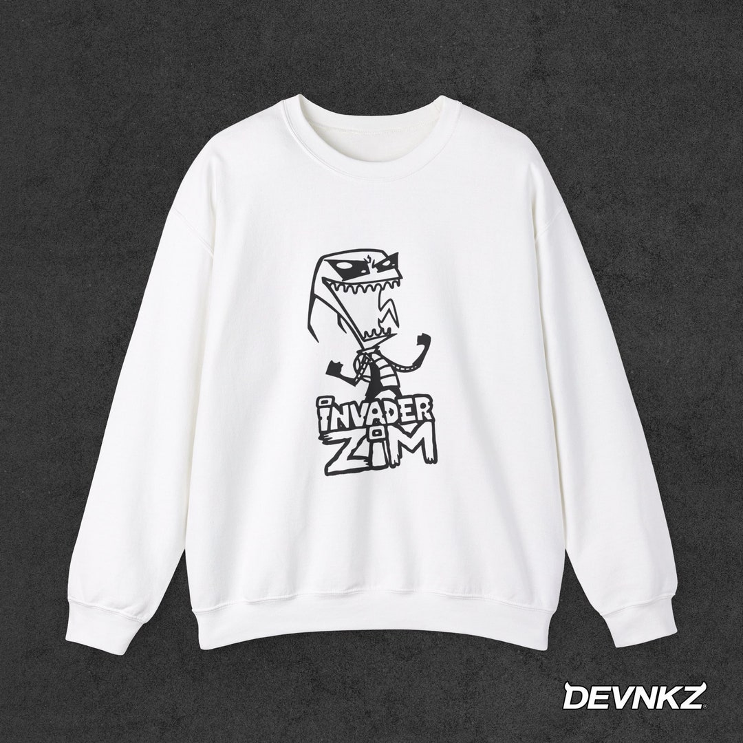 Invader Zim Cartoon Sweater, Vintage Y2K Cartoon Sweatshirt Heavy Blend ...