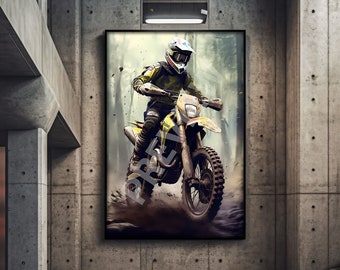 Enduro Poster, Pop Art, Metal Print, Motocross Wall Decor , Gift ...