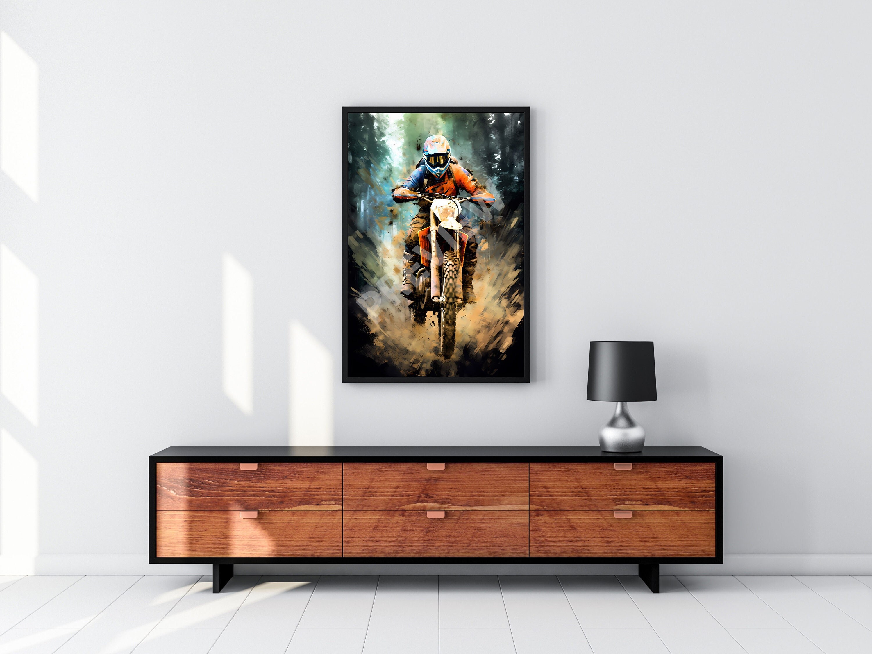 Enduro Poster Watercolor Print High Quality Motocross Wall - Etsy
