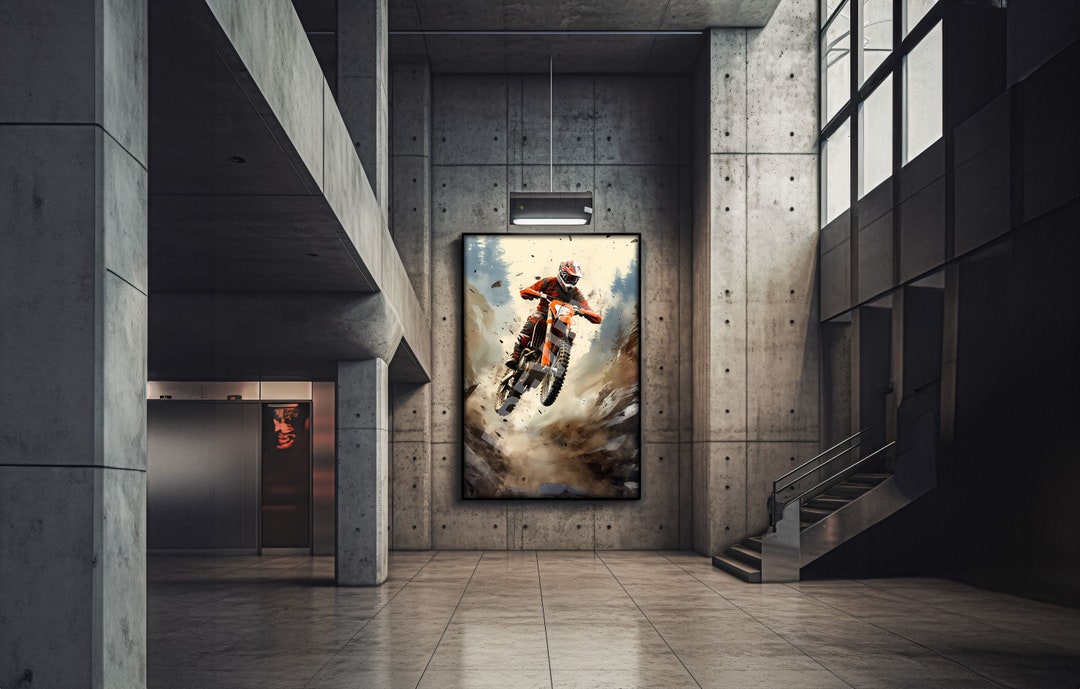 Enduro Poster, Motion Art, Metal Print, Motocross Wall Decor , Gift ...