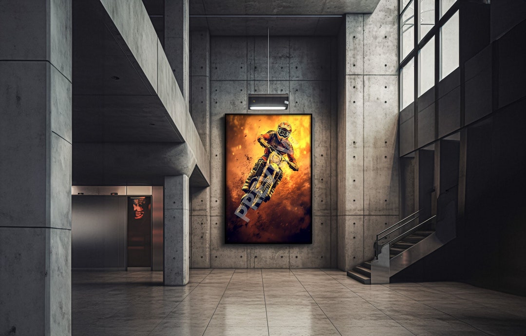 Enduro Poster, Motion Art, Metal Print, Motocross Wall Decor , Gift ...