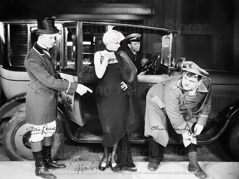 Laurel and Hardy Rare Jean Harlow Signed Double Whoopee Digital ...