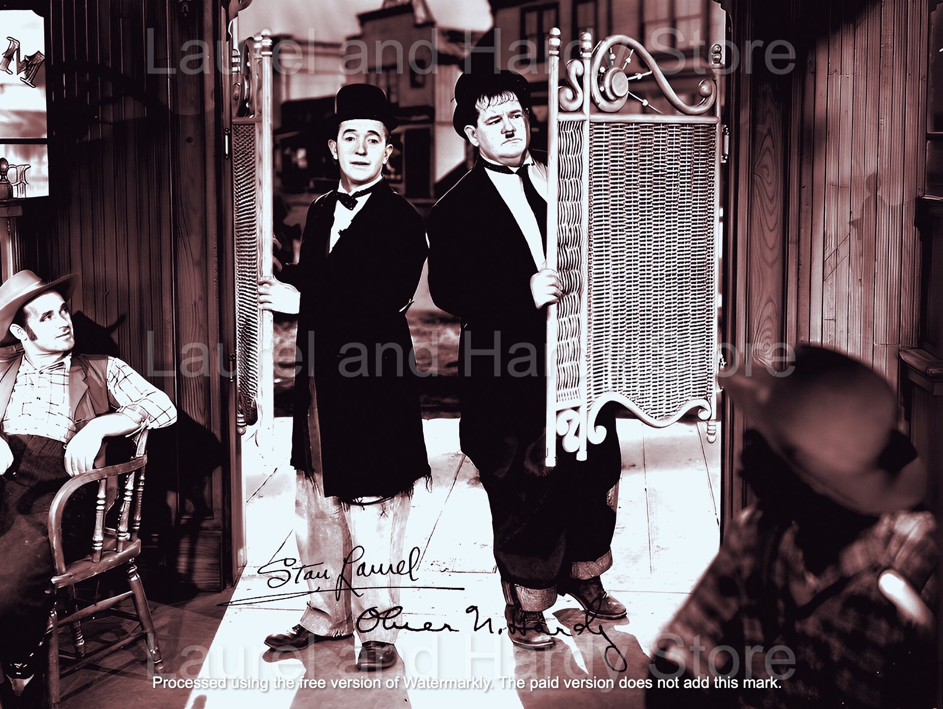 Laurel and Hardy Way Out West Signed Digital Art Downloads Vintage Stan ...