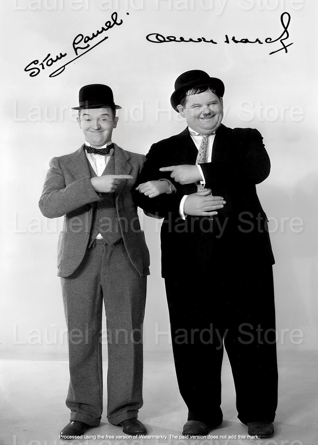 Laurel and Hardy Autograph 300dpi Quality Digital Art Downloads X5 - Etsy