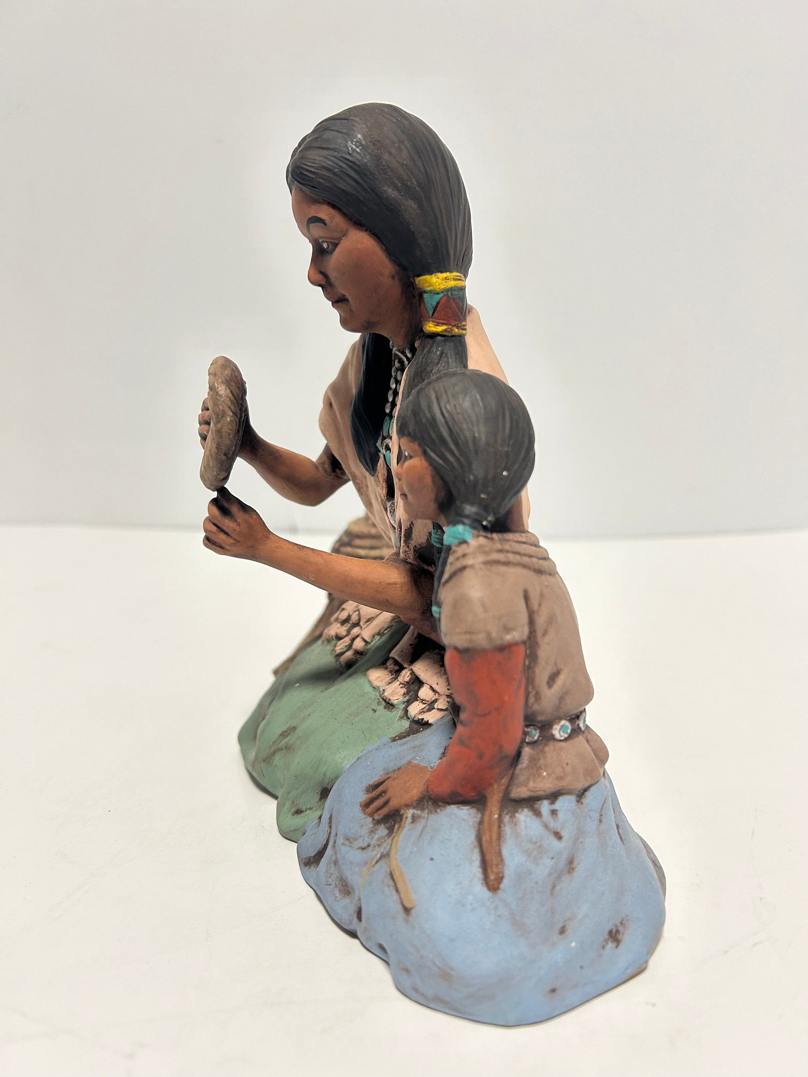 Native American Woman and Child Ceramic Figure - Etsy