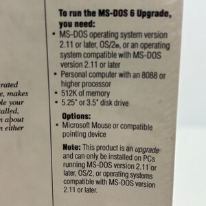 NIB 1993 Microsoft MS-DOS 6 Operating System Upgrade - Etsy