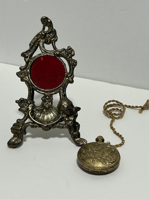 Antique Victorian Ornate Pocket Watch Holder - Gem