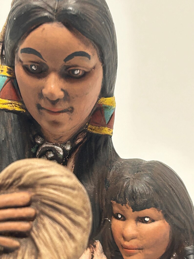 Native American Woman and Child Ceramic Figure - Etsy
