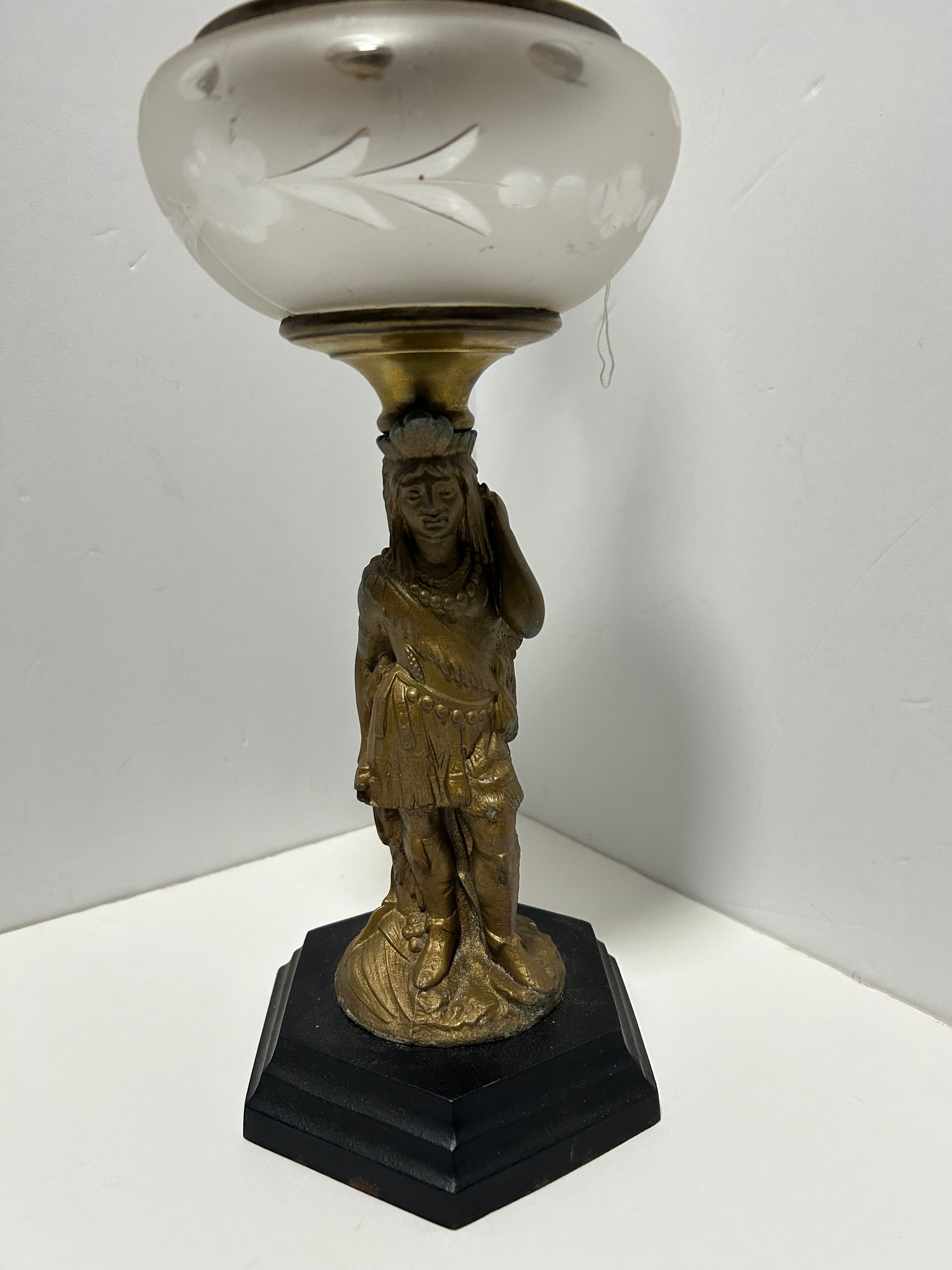 Antique Figural Oil Lamp - Etsy