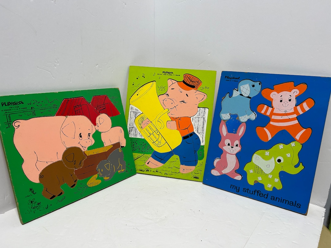 3 Playskool Puzzles 1970's - Etsy