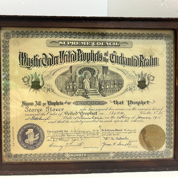 Masonic Certificate - Etsy