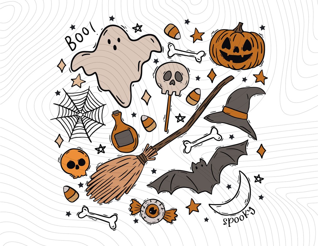 Spooky Halloween Doodle PNG Cute Love Halloween Sublimation - Etsy