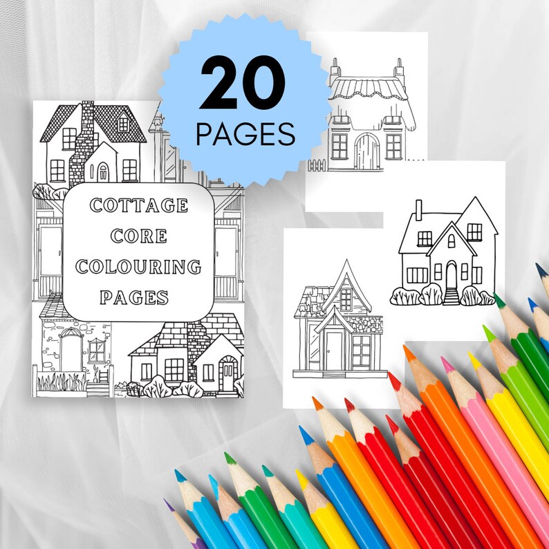 20 Cottage Core Colouring in Pages. Relax & Unwind With - Etsy