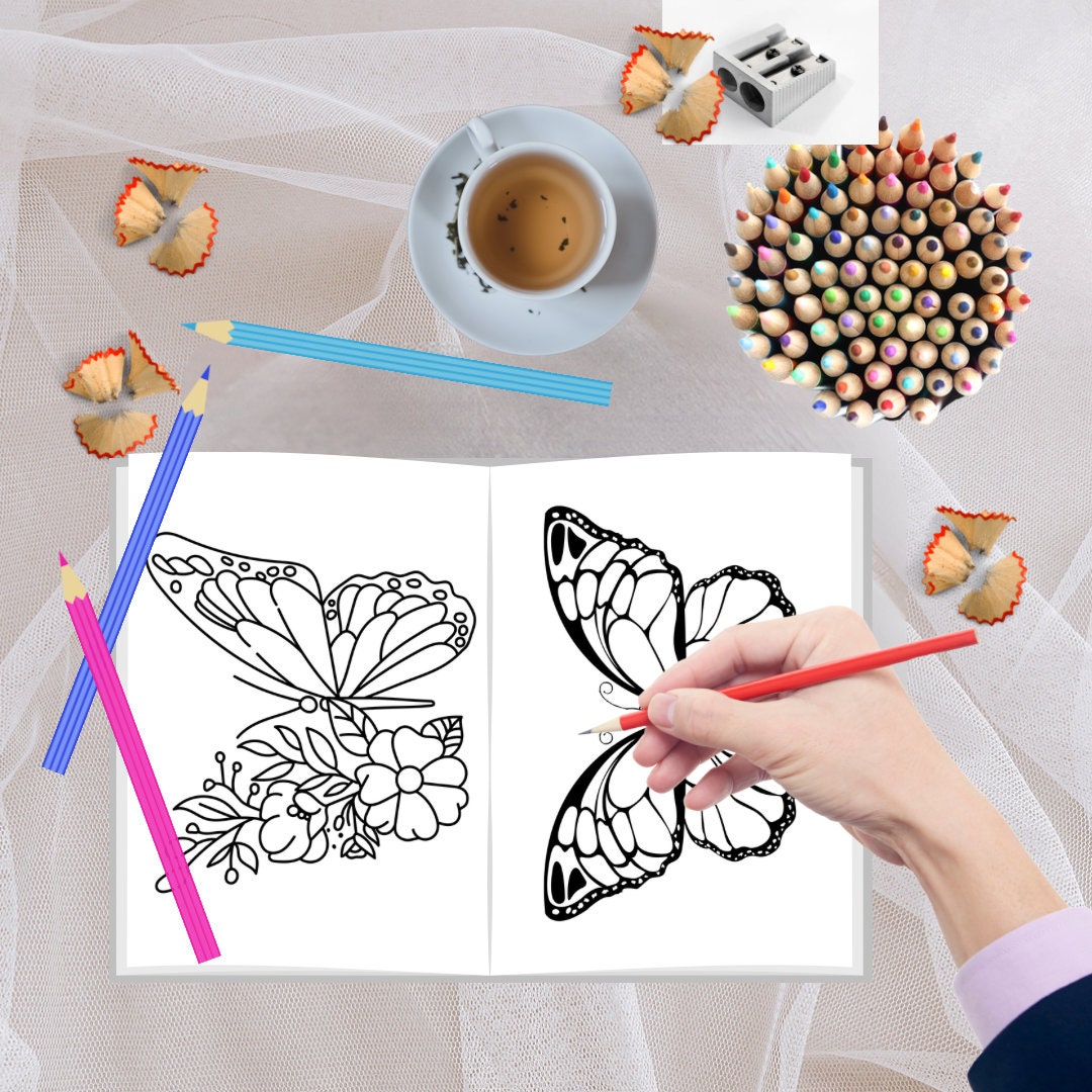 30 Butterfly Colouring in Pages. Relax & Unwind With - Etsy