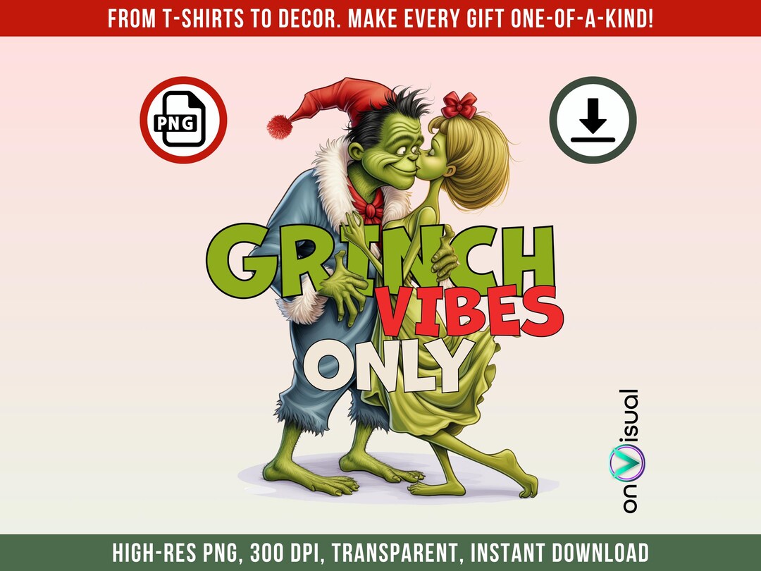 Grinch Vibes Couple Shirt PNG, Funny Christmas Grinch Couple Sweatshirt ...